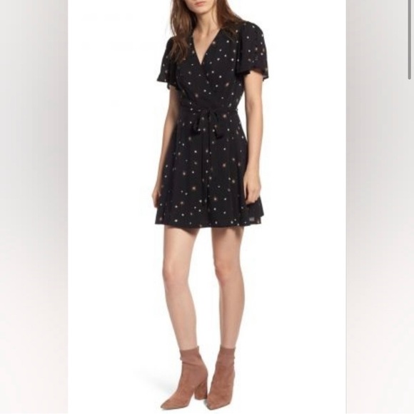 PAIGE | Dresses | Paige Corinth Constellation Star Mini Wrap Dress ...